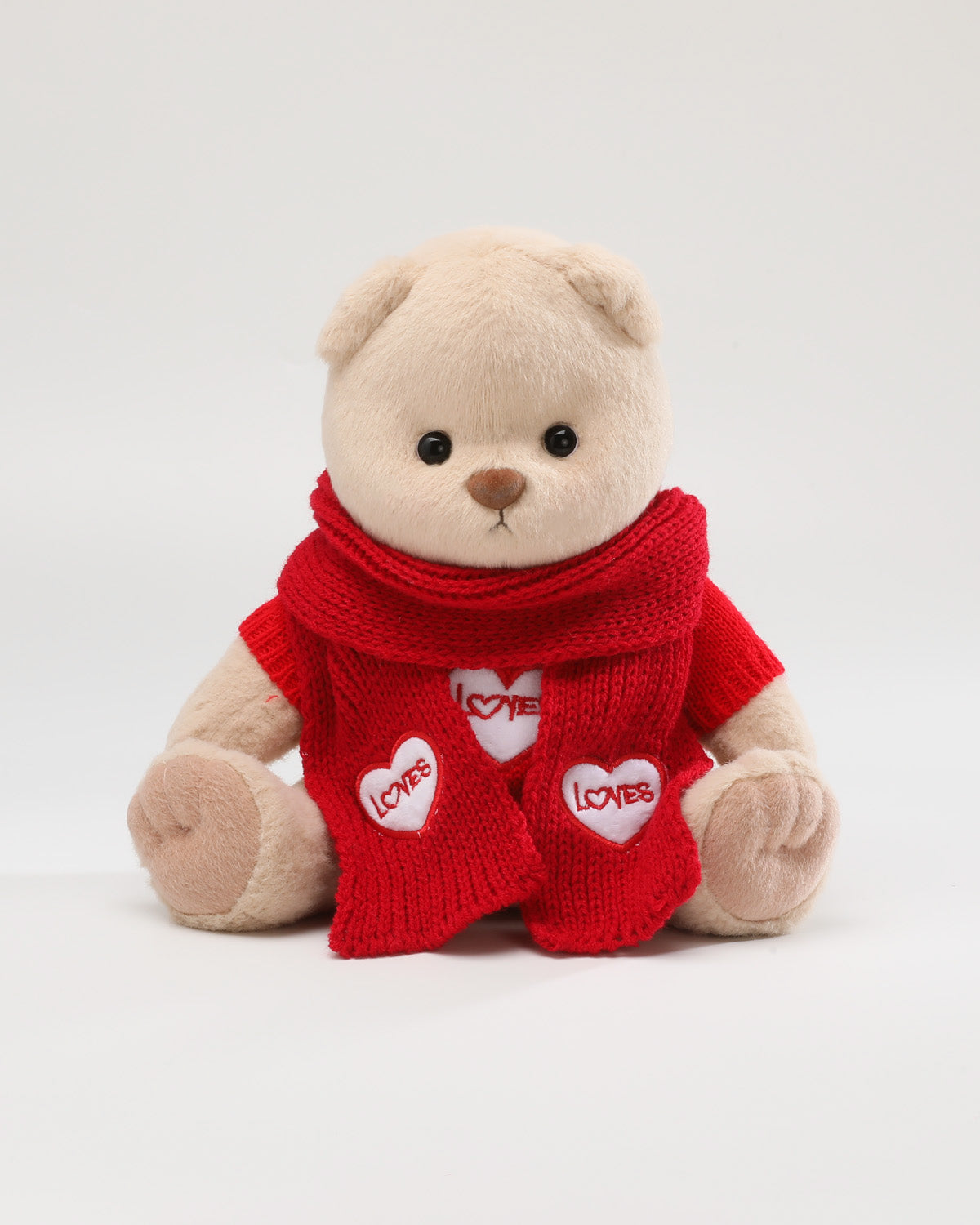 Milk Tea Short Hair Bear & Red Heart Sweater Set - 12 Inches – Teddy Huggy
