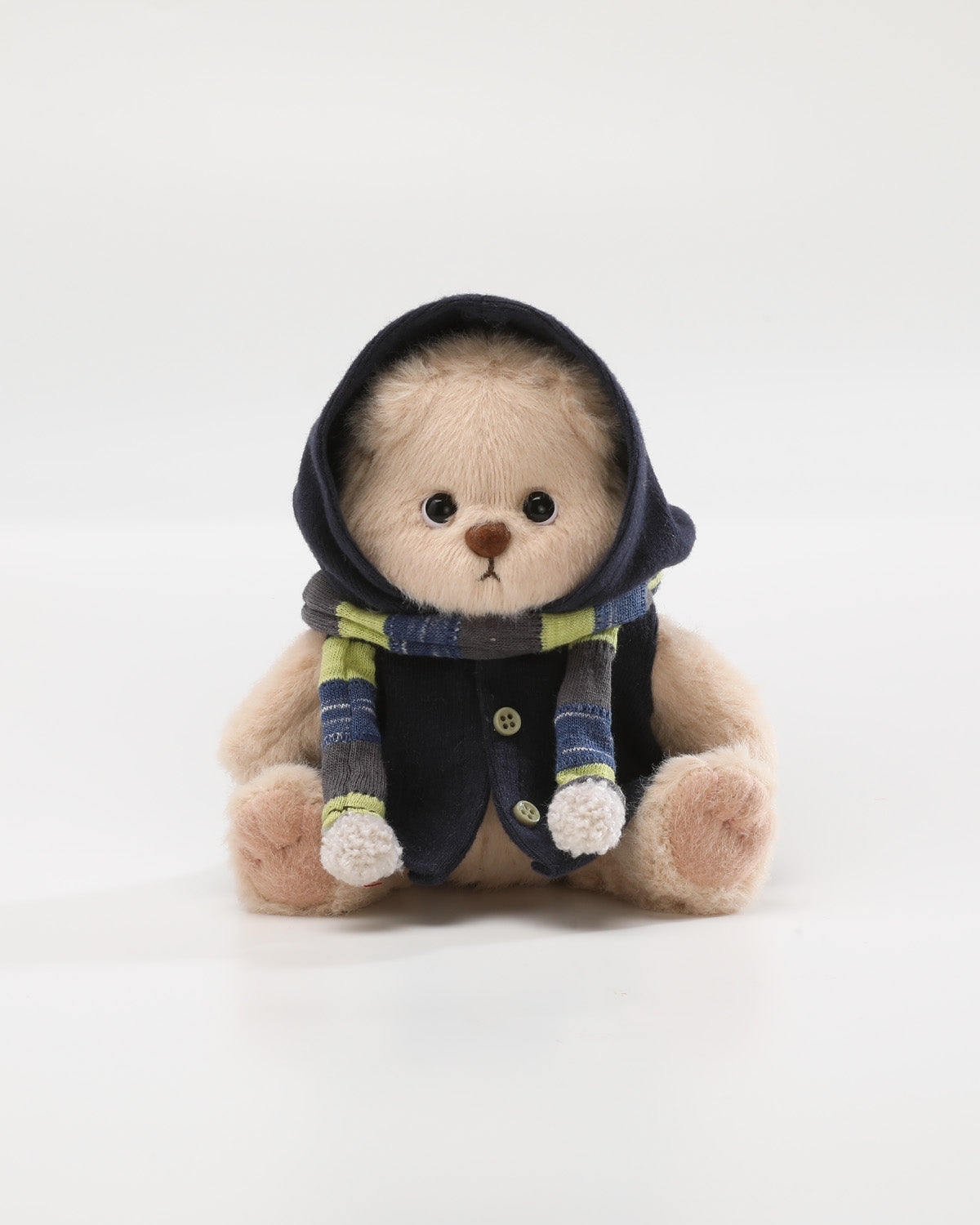 Milk Tea Short Hair Bear & Blue Hooded Cape Set - 6 Inches – Teddy Huggy