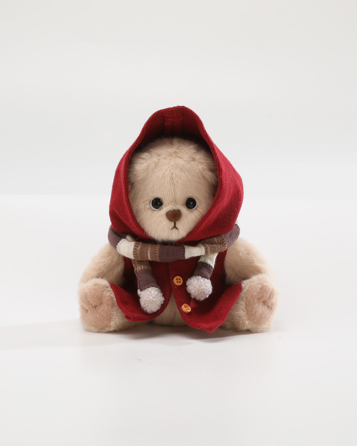 Milk Tea Short Hair Bear & Red Hooded Cape Set - 6 Inches – Teddy Huggy